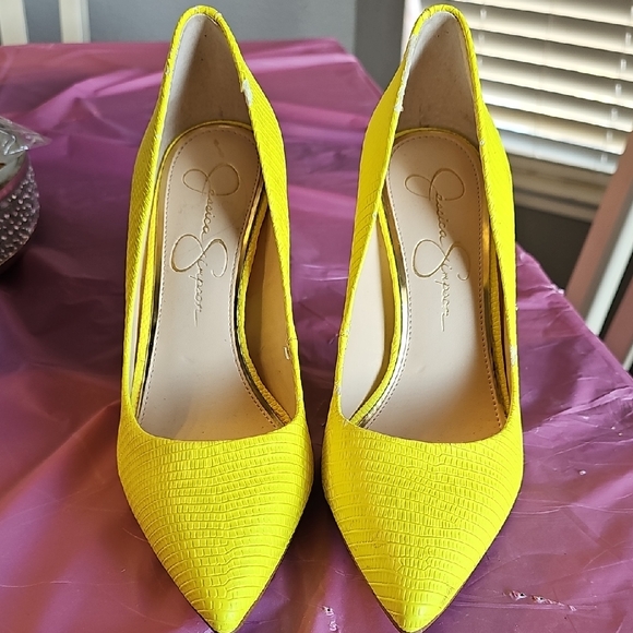 Jessica Simpson | Shoes | Jessica Simpson Bright Yellow Heels | Poshmark